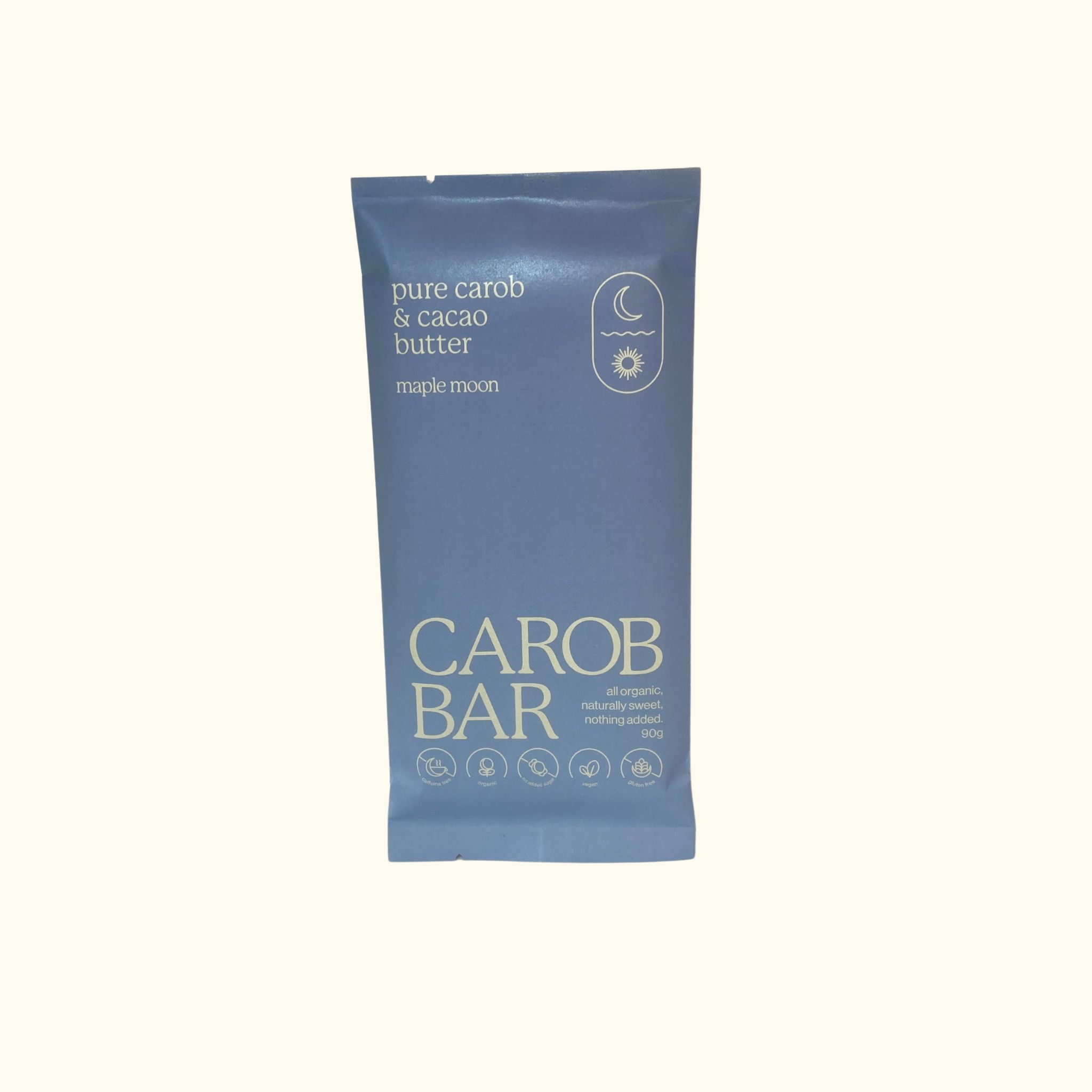 Organic Vegan Pure Carob & Cacao Butter Carob Bar (90g) – Maple Moon Carob